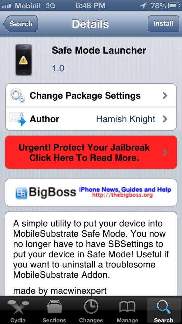 Tutoriel : mettre son iPhone, iPad, iPod Touch en Safe Mode