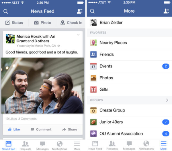 Facebook iOS : ajout de l'édition des statuts et commentaires