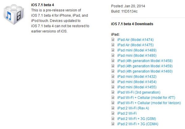 iOS 7.1 bêta 4 est disponible iOS 7.1 bêta 4 est disponible