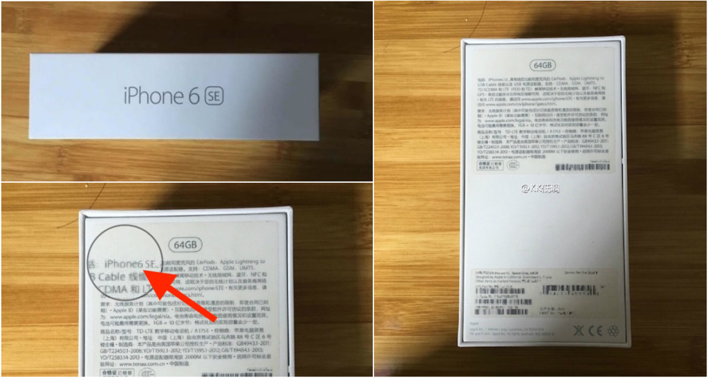 iPhone 7 : des photos montrent une boîte d'iPhone 6SE