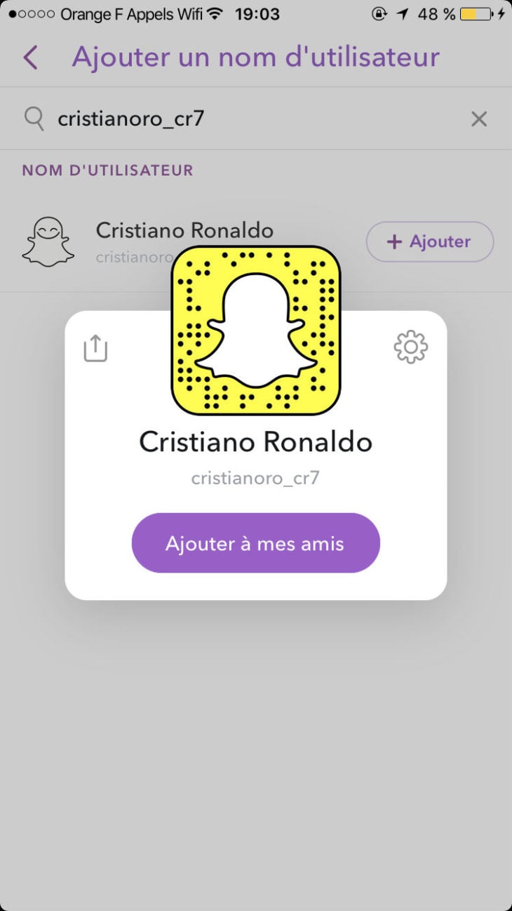 Snapchat Cristiano Ronaldo : compte Snap officiel