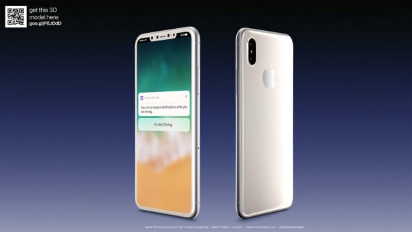 iPhone 8 : de jolis rendus d'un modèle blanc