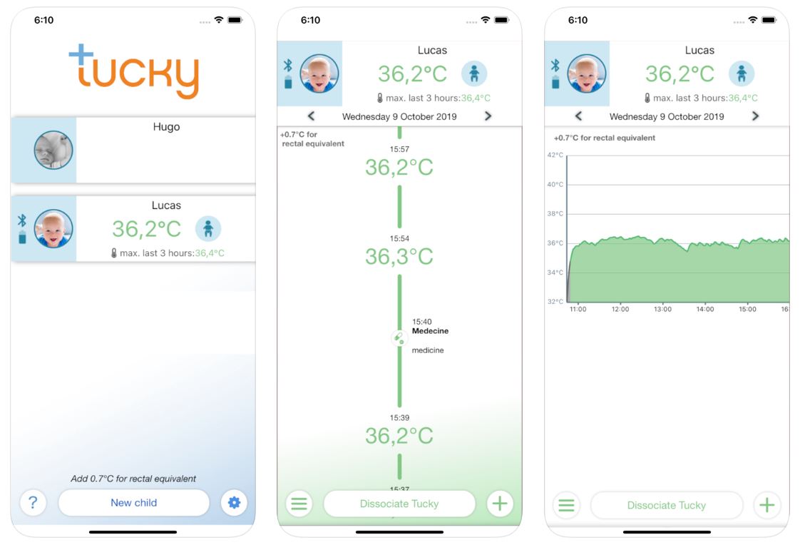 Tucky : le 1er thermomètre connecté pour bébé (iOS & Android)