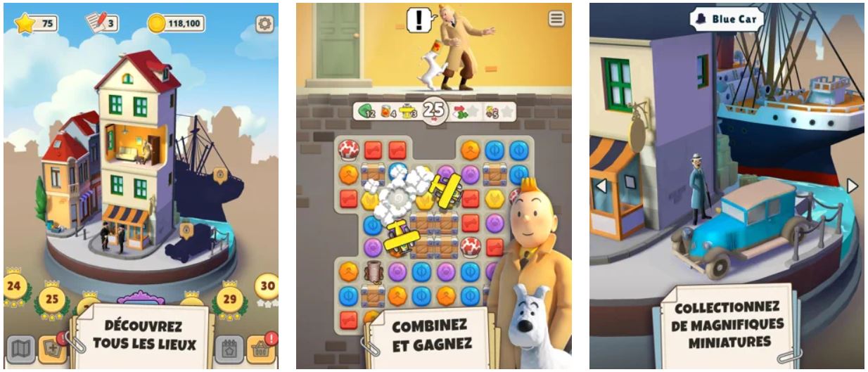 Jeu du jour : Tintin Match 3 (iPhone & iPad - gratuit)