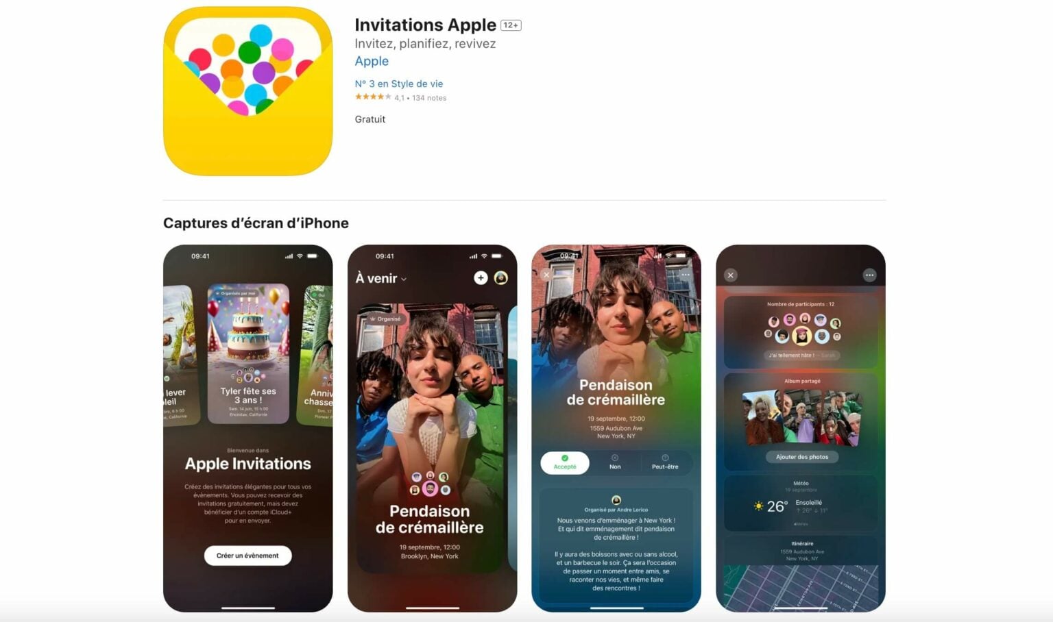Apple lance sa nouvelle application "Invitations"